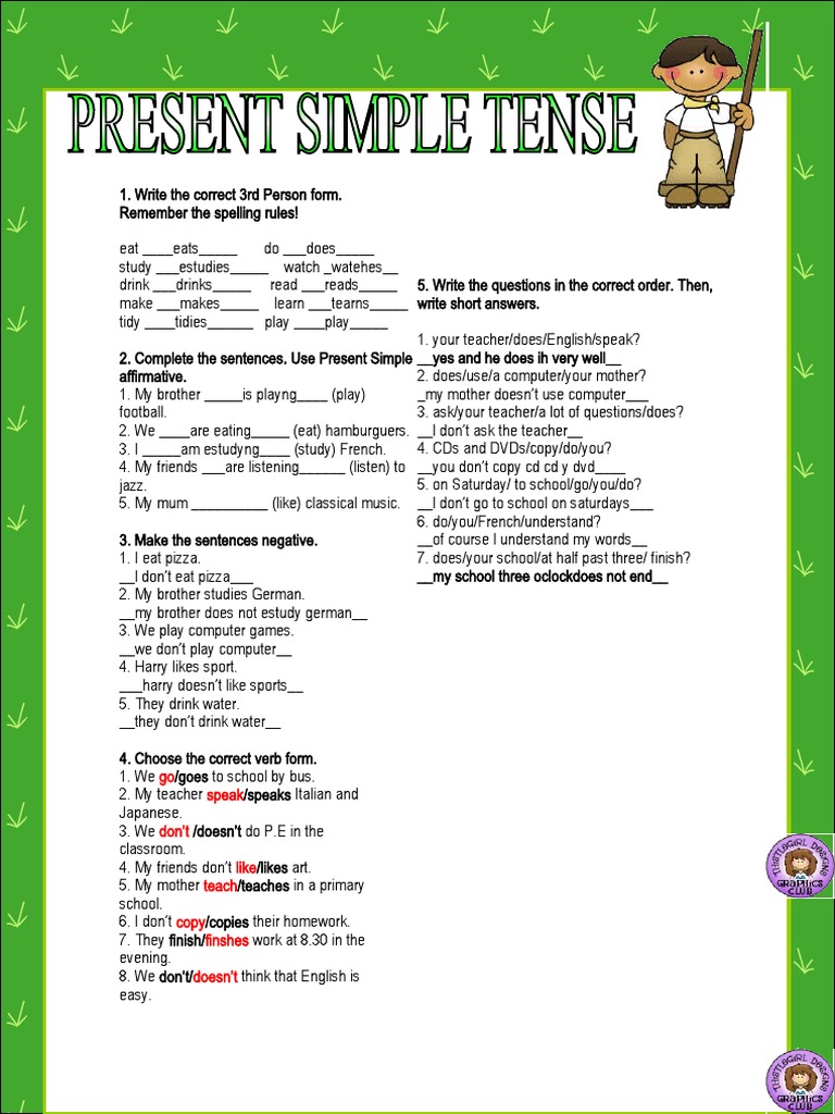 Present-Simple Ficha 2182621 | PDF