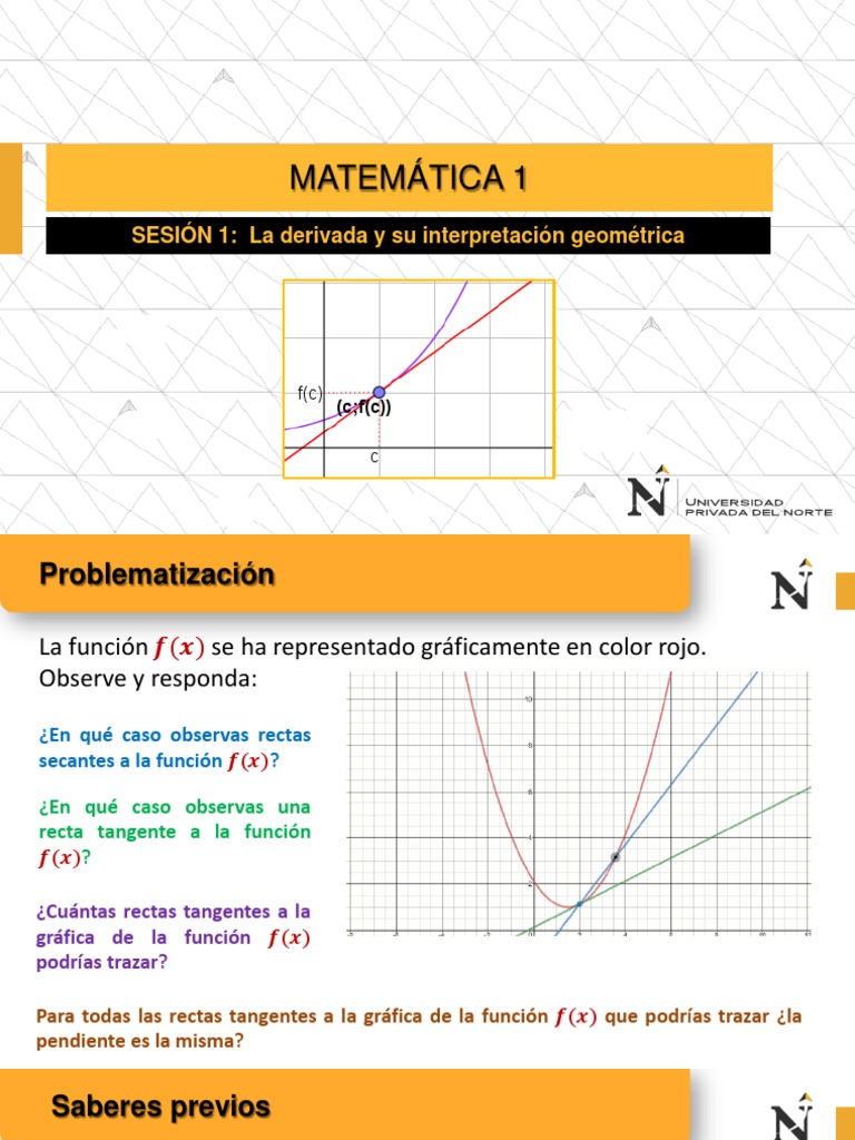 01-Matem 1 Neg-La Derivada y Su Interpretación Geométrica | PDF | Derivado | Pendiente