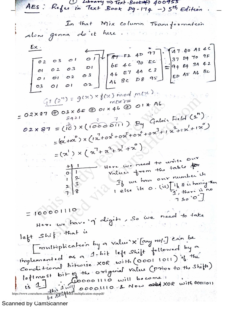 AES Multiplication Steps PDF | PDF