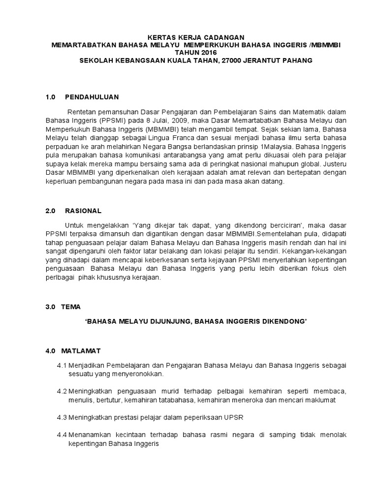 Kertas Kerja Mbmmbi | PDF