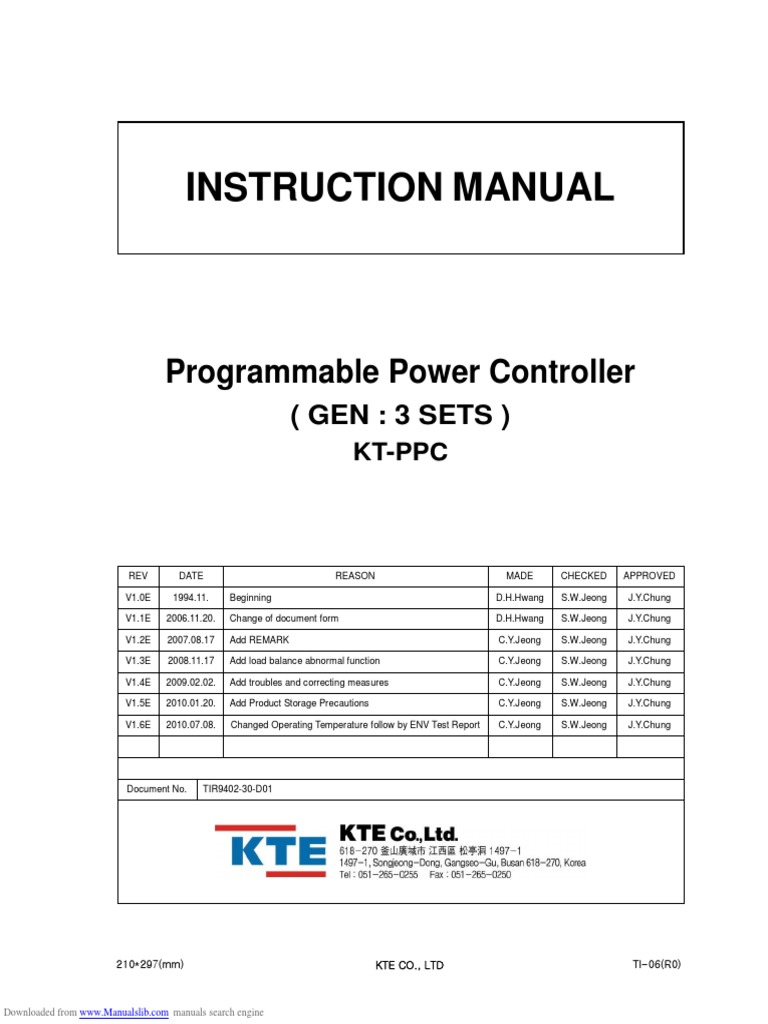 Instruction Manual: Programmable Power Controller | PDF | Input/Output ...