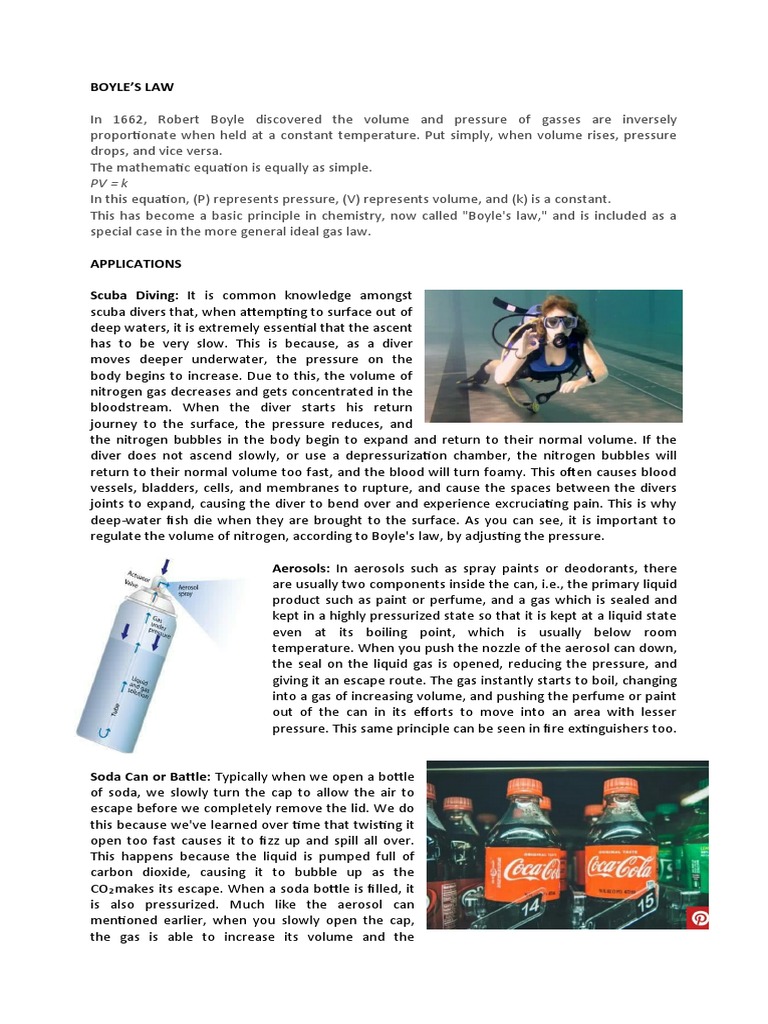 Boyles Law | PDF | Scuba Diving | Engines