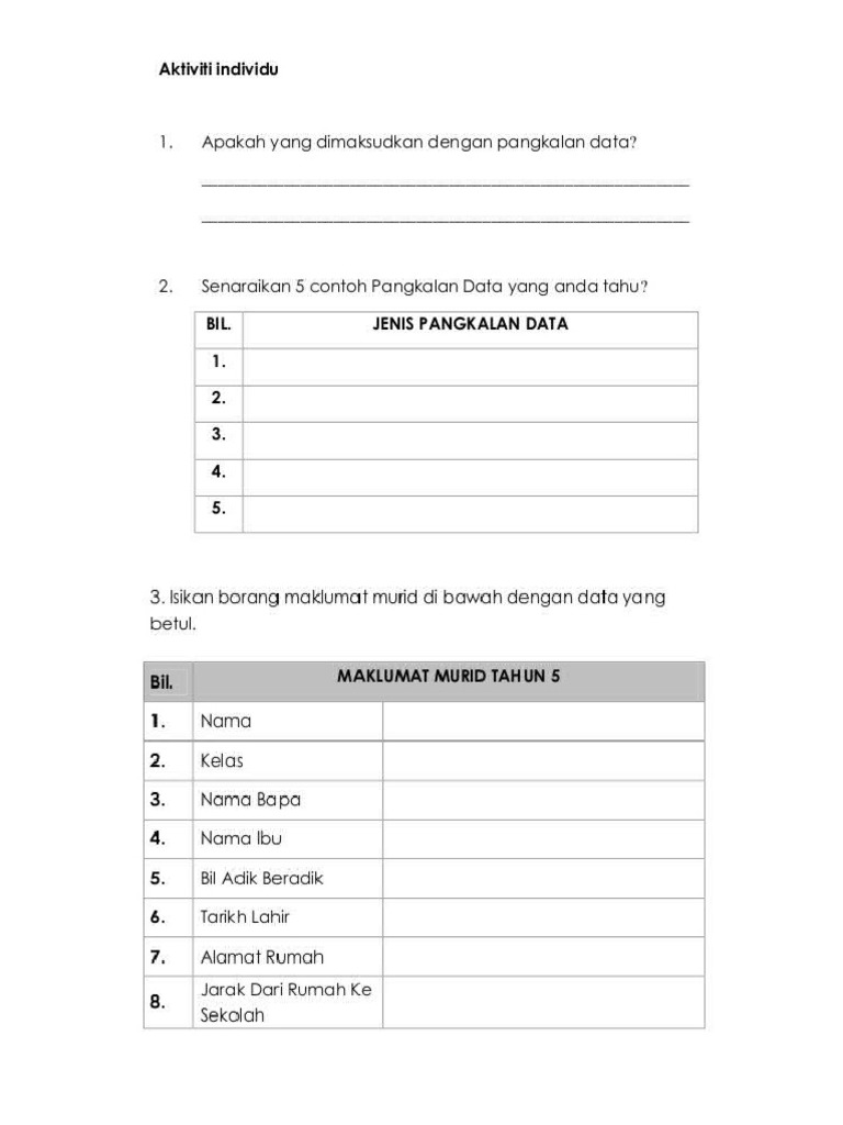 Lembaran Kerja TMK t5 | PDF