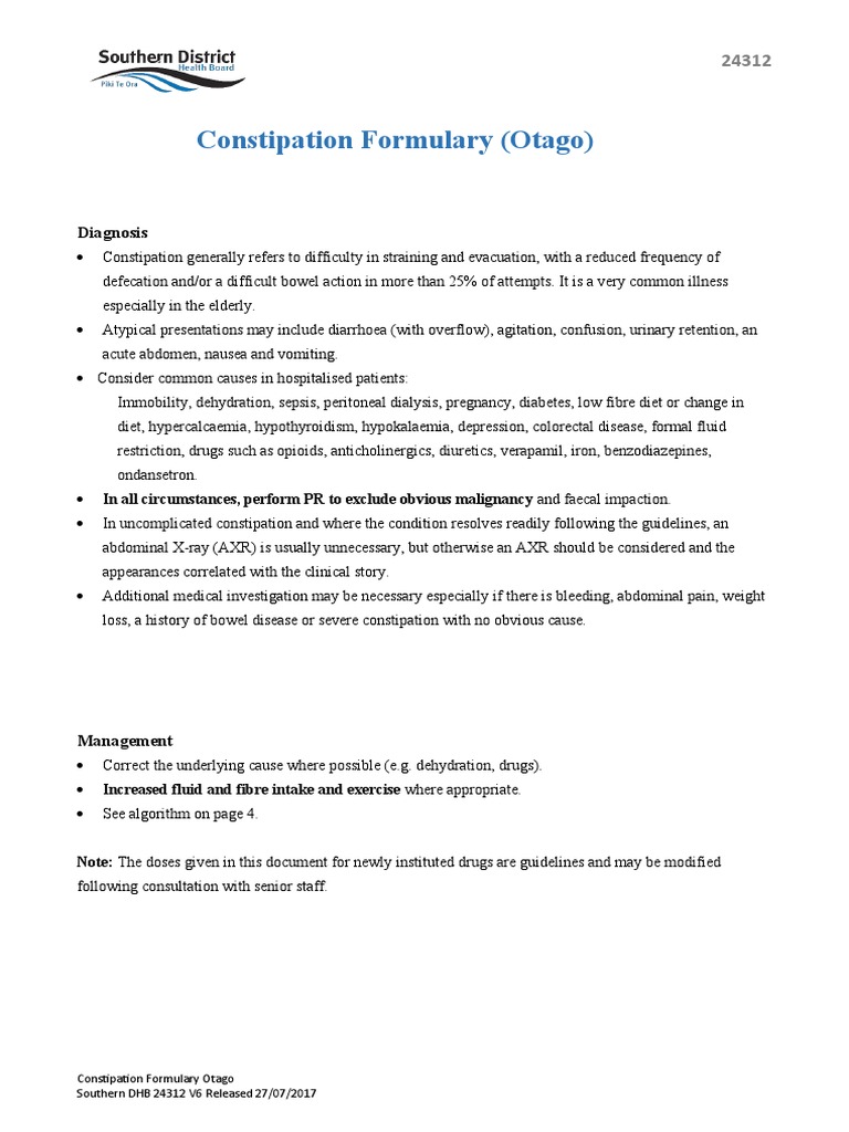 Constipation Formulary | PDF | Constipation | Digestive System