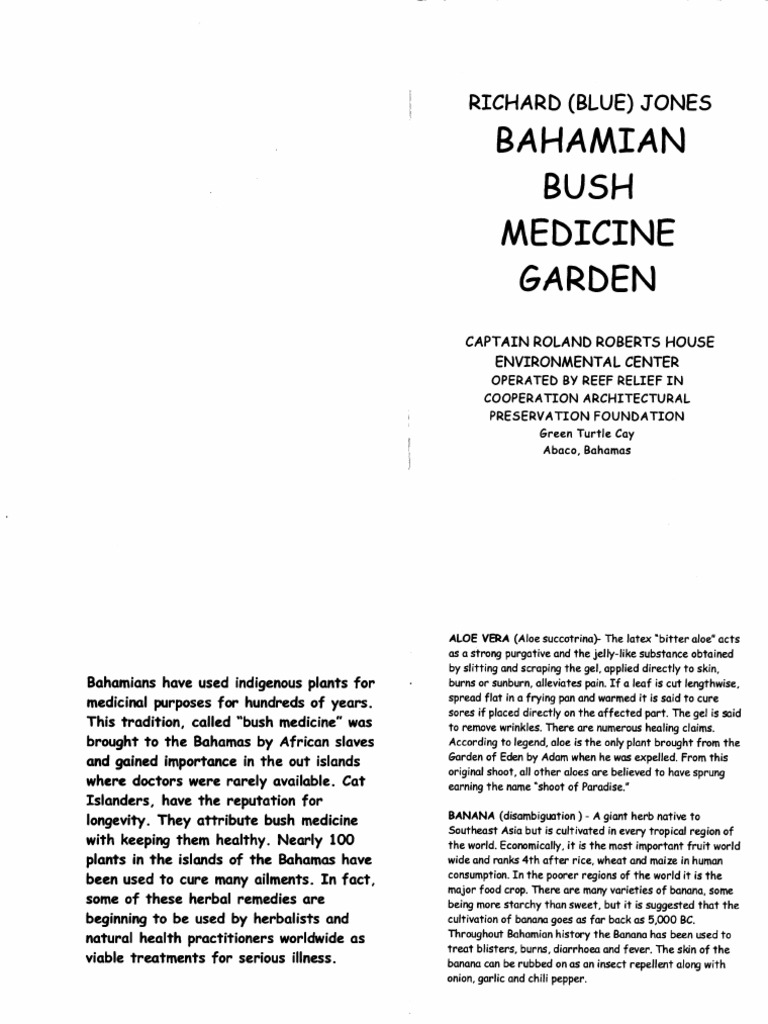 Bahamian Bush Medicine Garden: Richard (Blue) Jones | PDF | The Bahamas ...