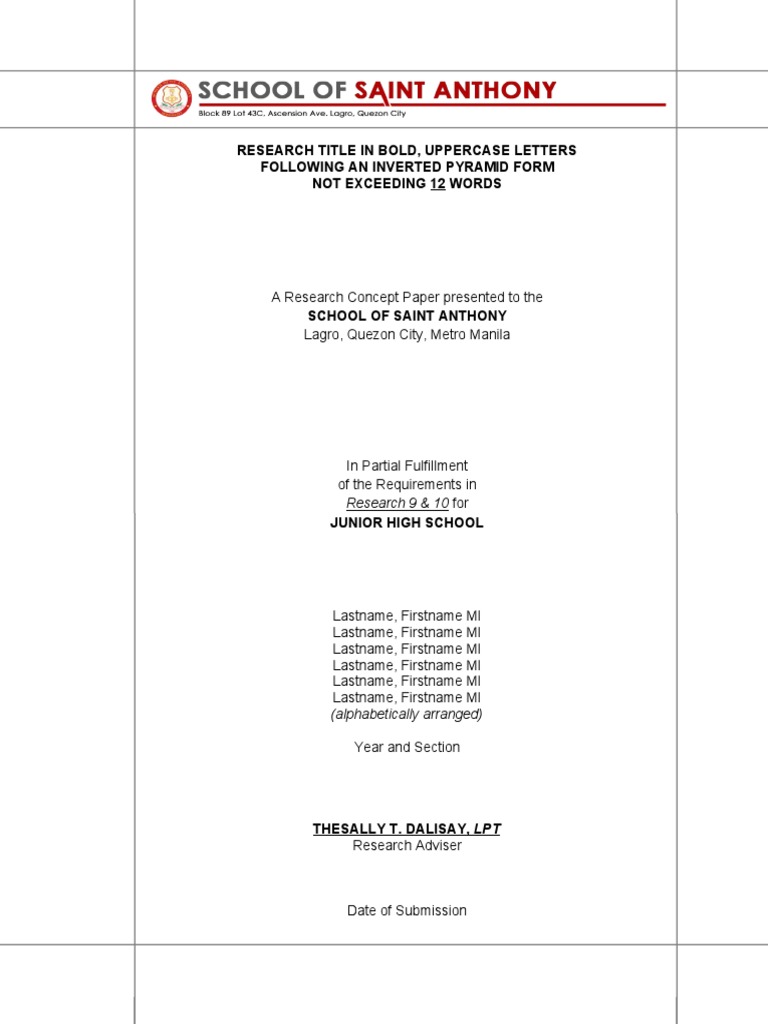 Jeanine Merino - JHS Research Format | PDF | Research Design | Hypothesis