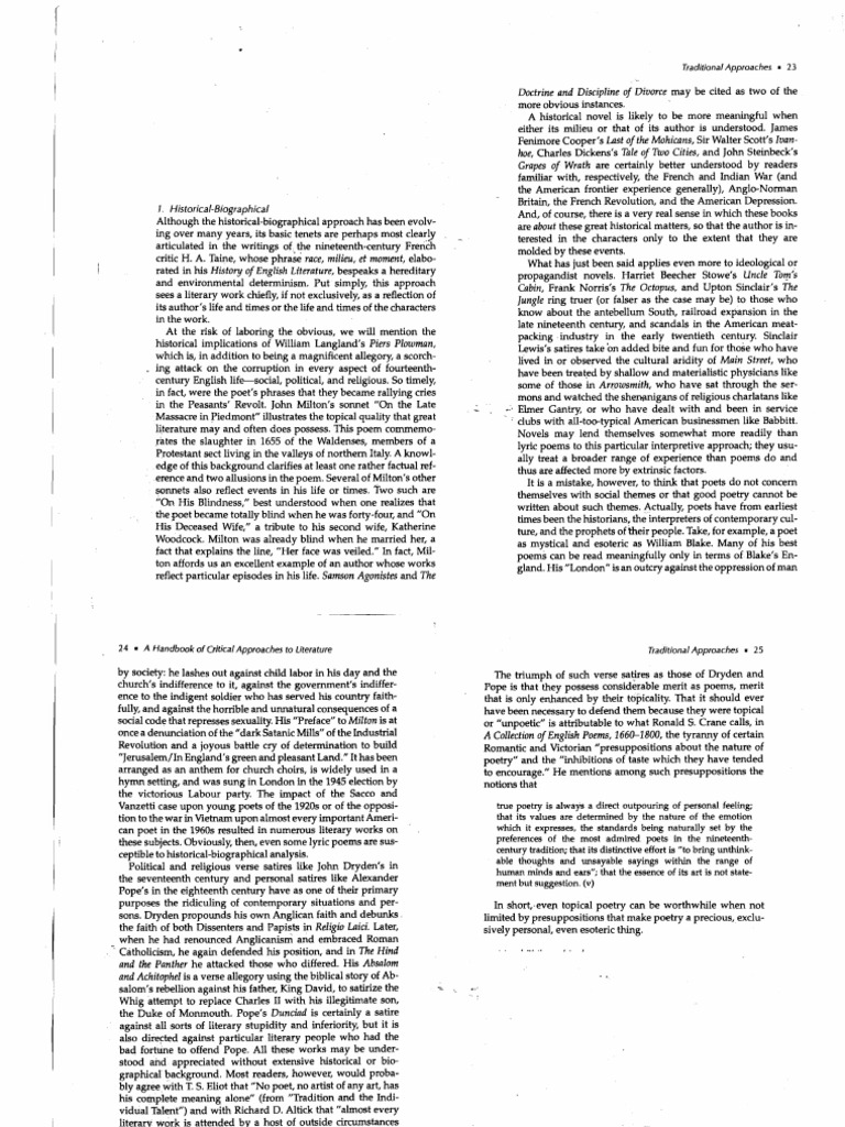 Understanding Literature Through Historical and Biographical Context ...