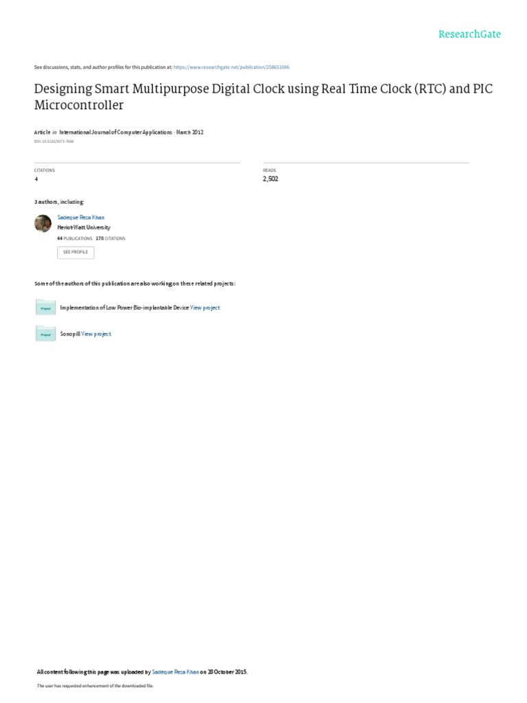 Designing Smart Multipurpose Digital Clock Using R | PDF ...