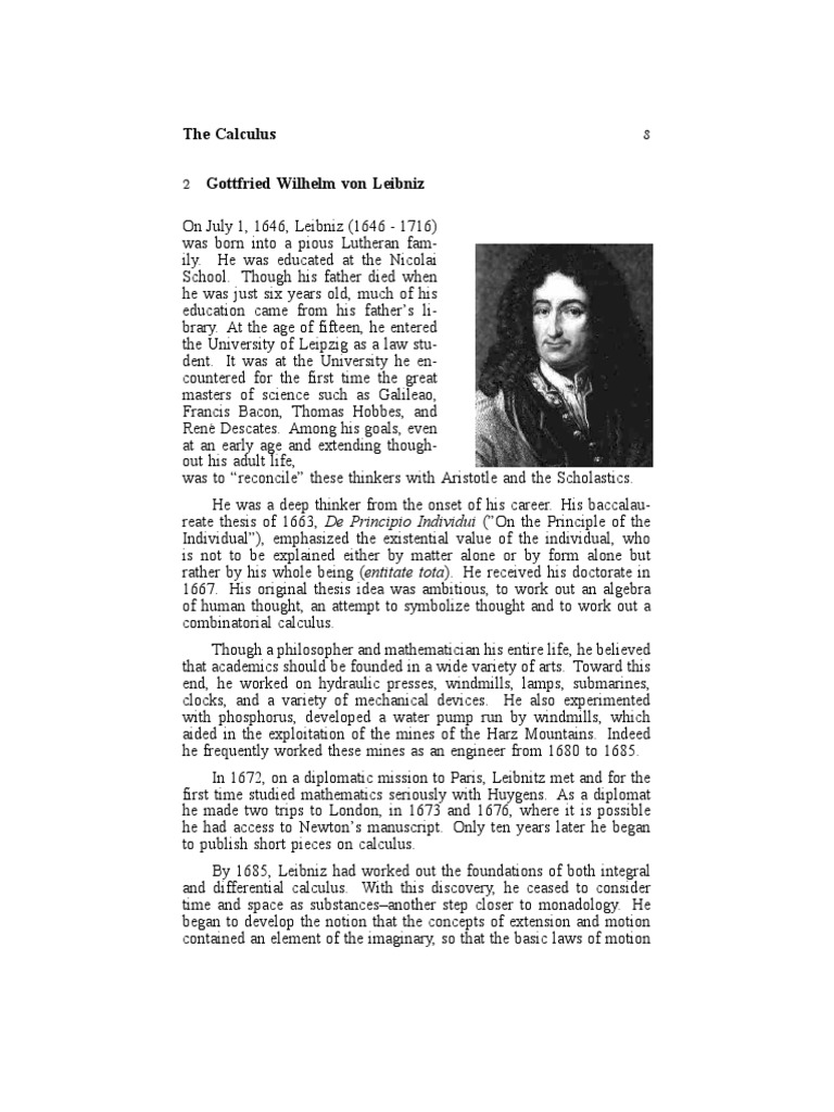 The Calculus Gottfried Wilhelm Von Leibniz | PDF | Calculus ...