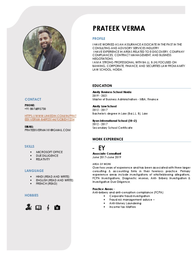 A Profile of Prateek Verma: Experienced Associate Consultant with Expertise in E-Discovery ...