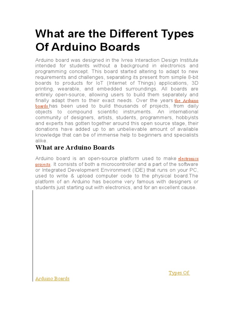 What Are The Different Types of Arduino Boards | PDF | Arduino ...
