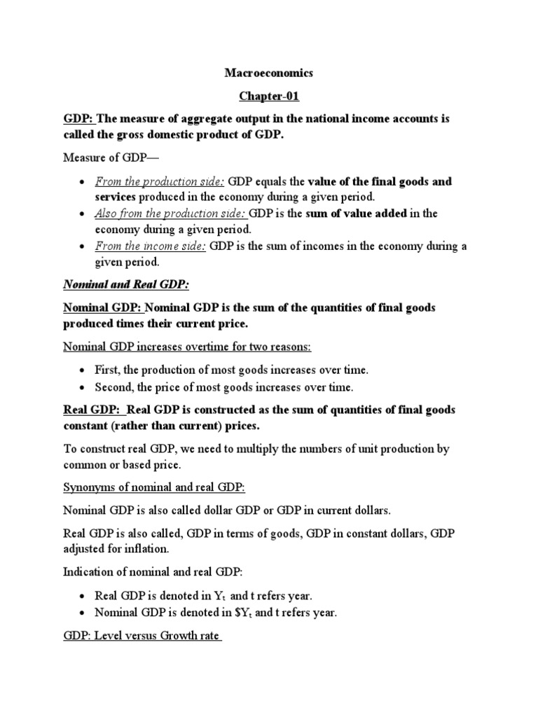 GDP Equals The Value of The Final Goods and GDP Is The Sum of Value ...