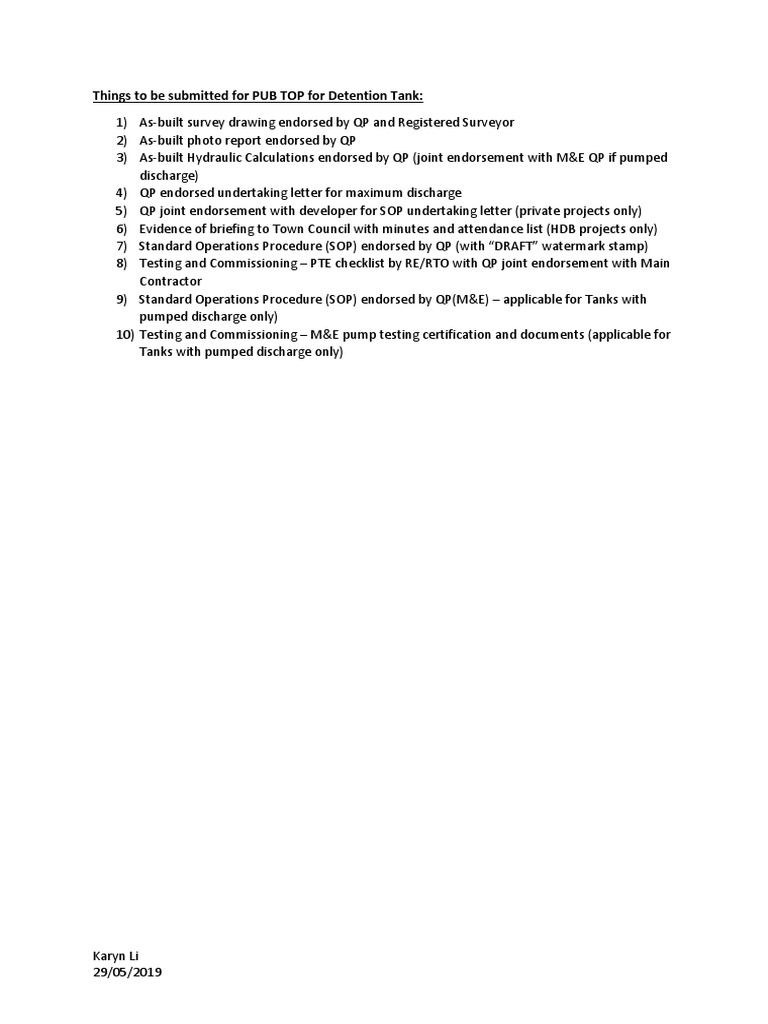 PUB Detention Tank Submission Requirements | PDF
