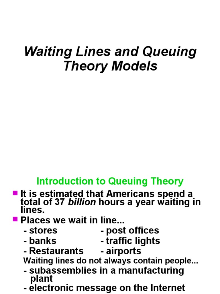 Waiting Lines and Queuing Theory Models | PDF | Applied Mathematics ...