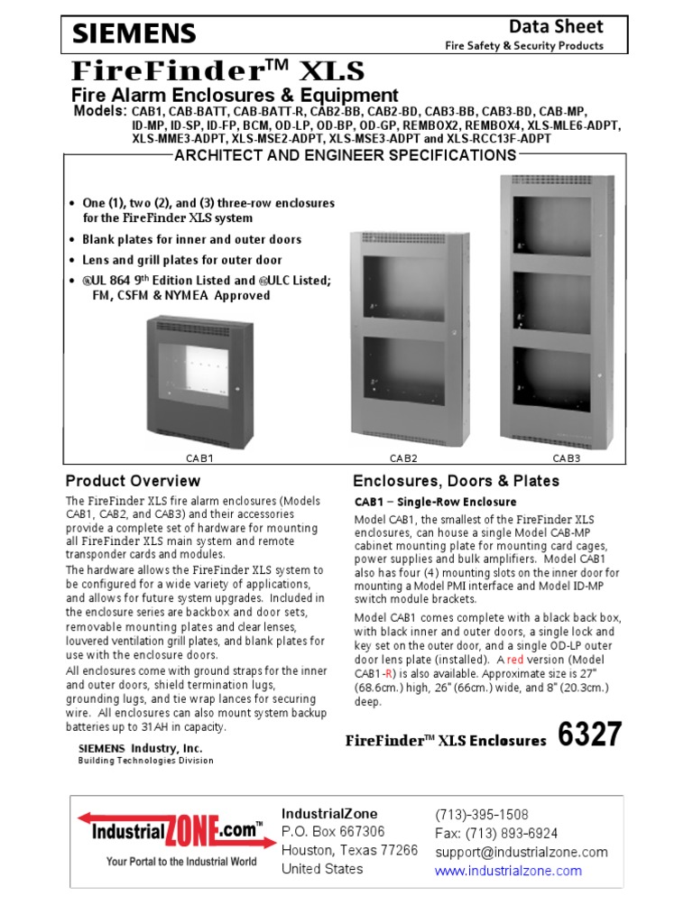 Firefinder XLS: Fire Alarm Enclosures & Equipment | PDF | Manufactured ...