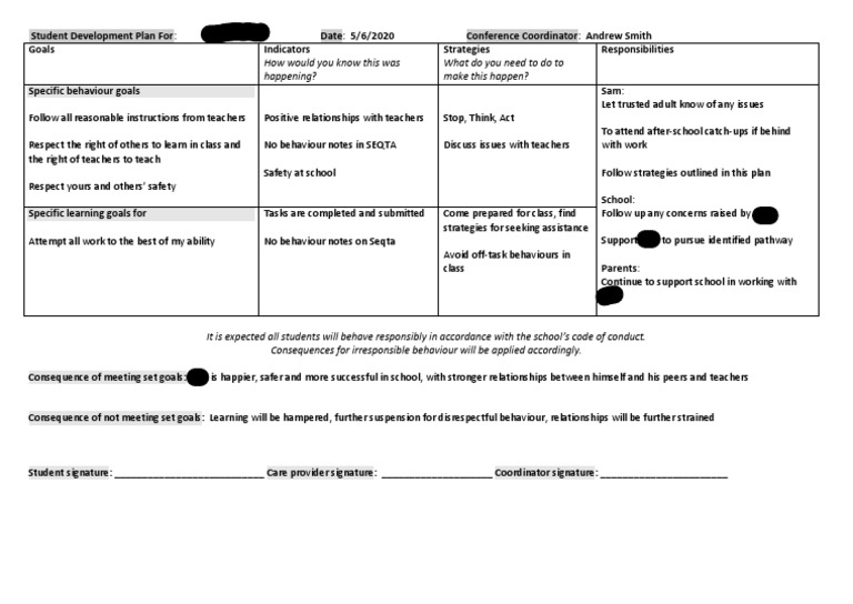 Student Development Plan | PDF | Teaching | Behavioural Sciences