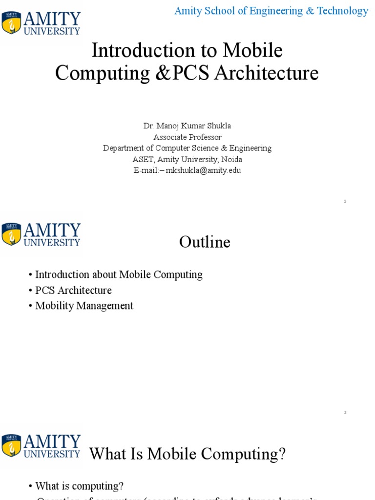 Introduction To Mobile Computing &PCS Architecture | PDF | Wireless ...