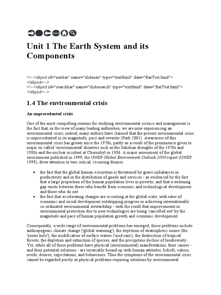 Unit 1 The Earth System and Its Components | Download Free PDF ...