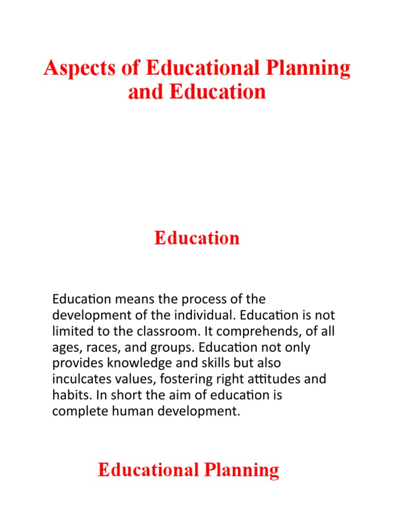 Navigating Educational Systems: An Overview of Key Aspects of Planning ...