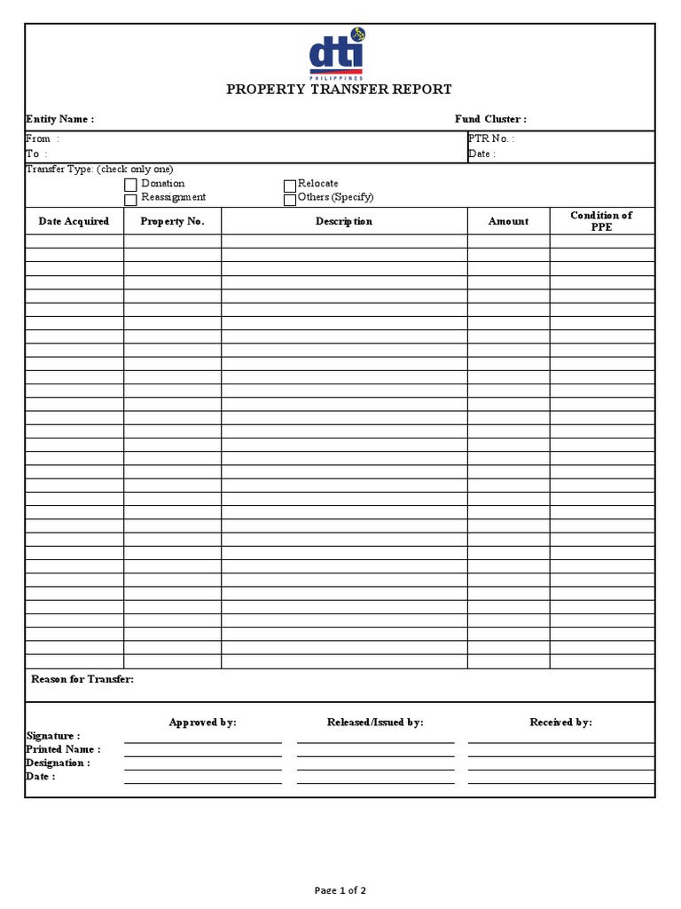 Property Transfer Report | PDF
