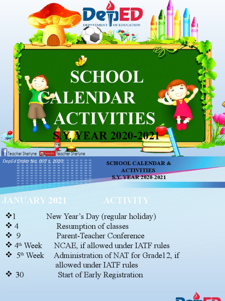 2020-2021 School Calendar & Activities | PDF | Academic Term | Cognition
