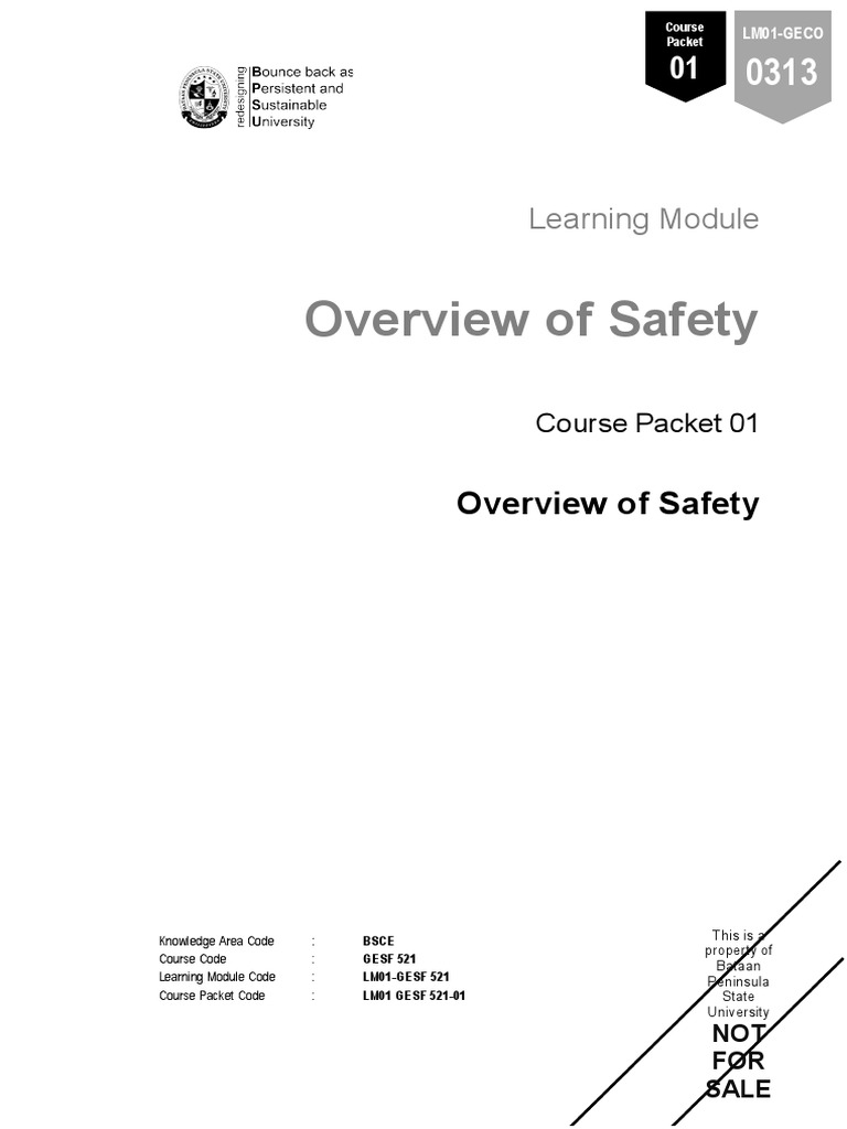 Overview of Safety PDF | PDF | Occupational Safety And Health | Safety