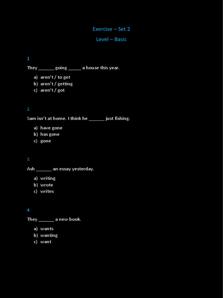 Exercise - Set 2 Level - Basic | PDF
