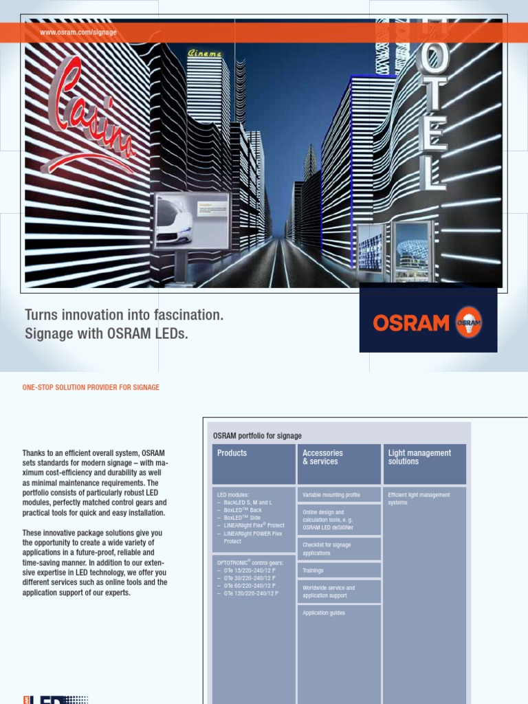 Turns Innovation Into Fascination. Signage With Osram Leds | PDF ...