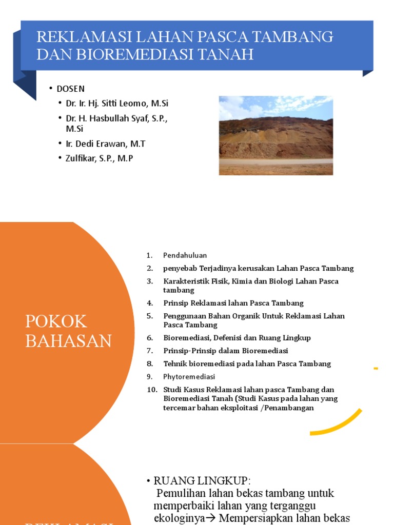 Reklamasi & Bioremediasi Lahan Tambang | PDF