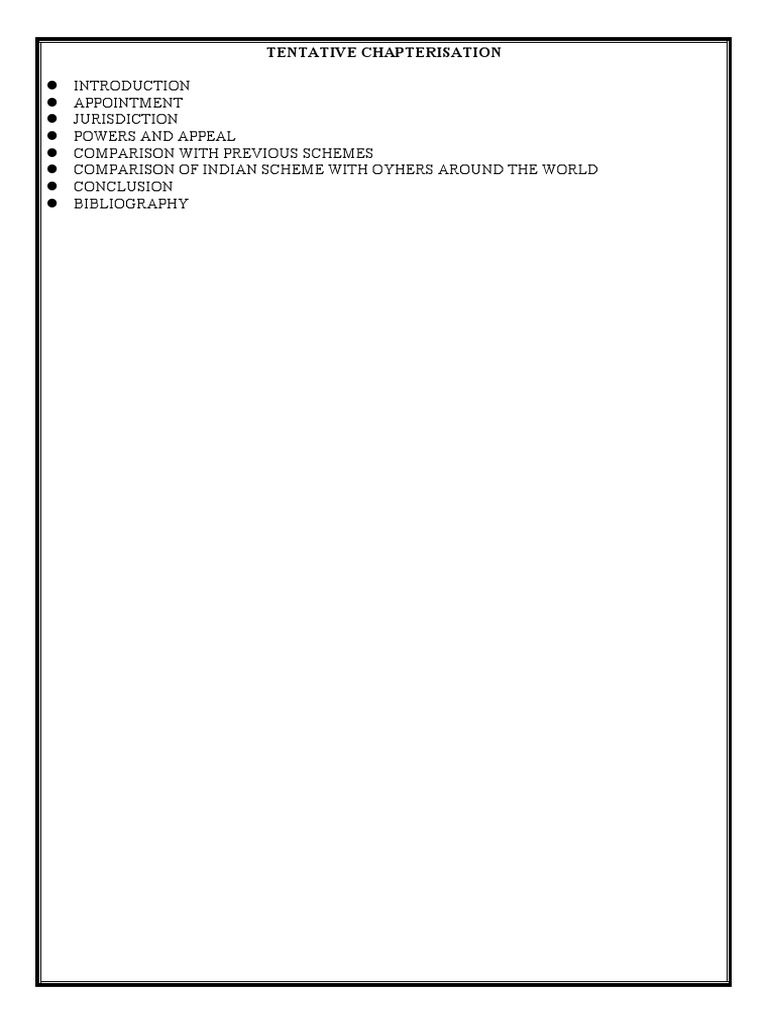 Tentative Chapterisation | PDF