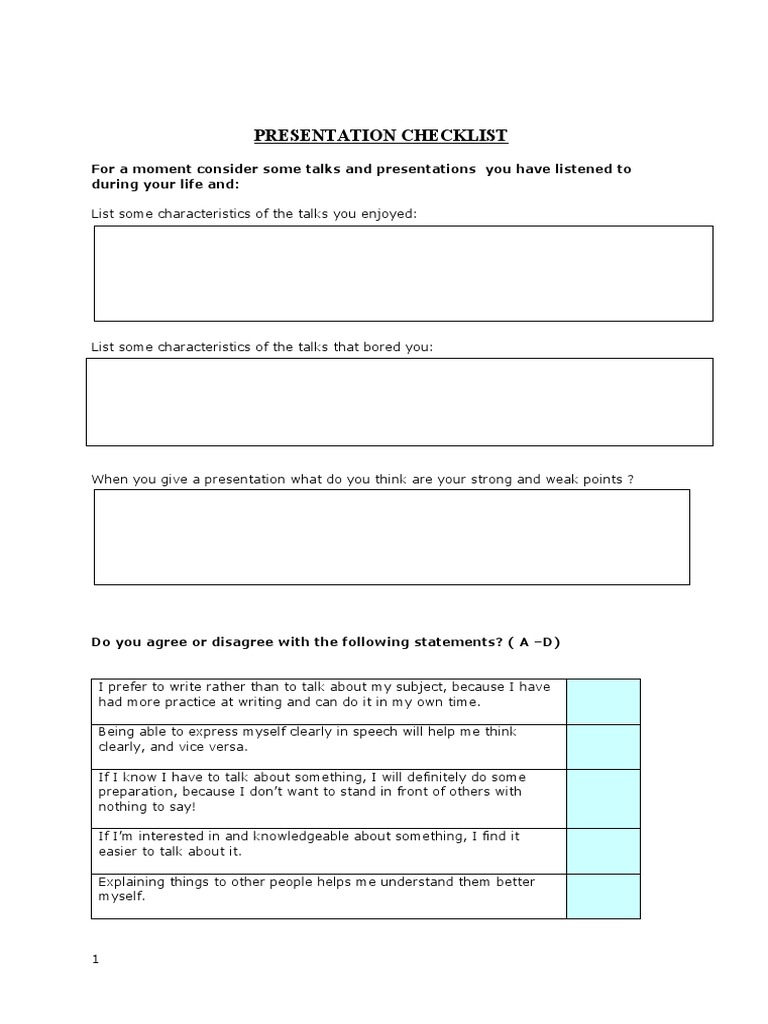Presentation Checklist: For A Moment Consider Some Talks and ...