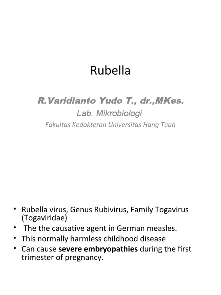 Rubella | PDF | Virus | Infection