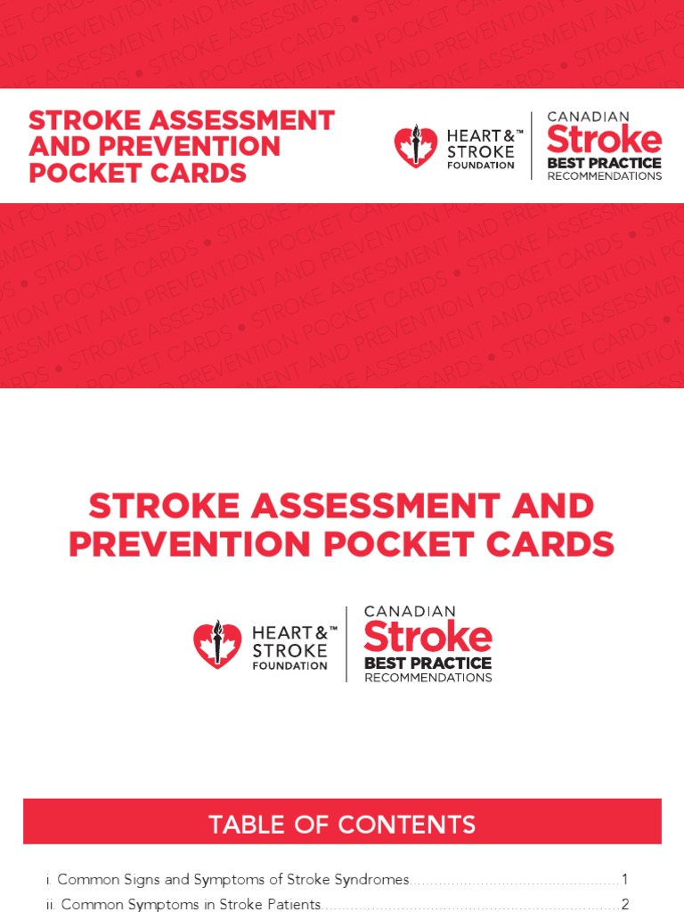 Stroke Assessment and Prevention Pocket Cards | PDF | Stroke | Thrombosis