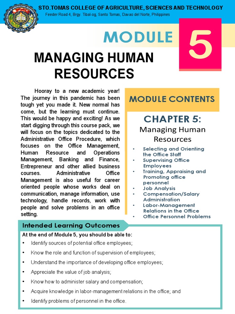 Managing Human Resources: Module Contents | Download Free PDF ...