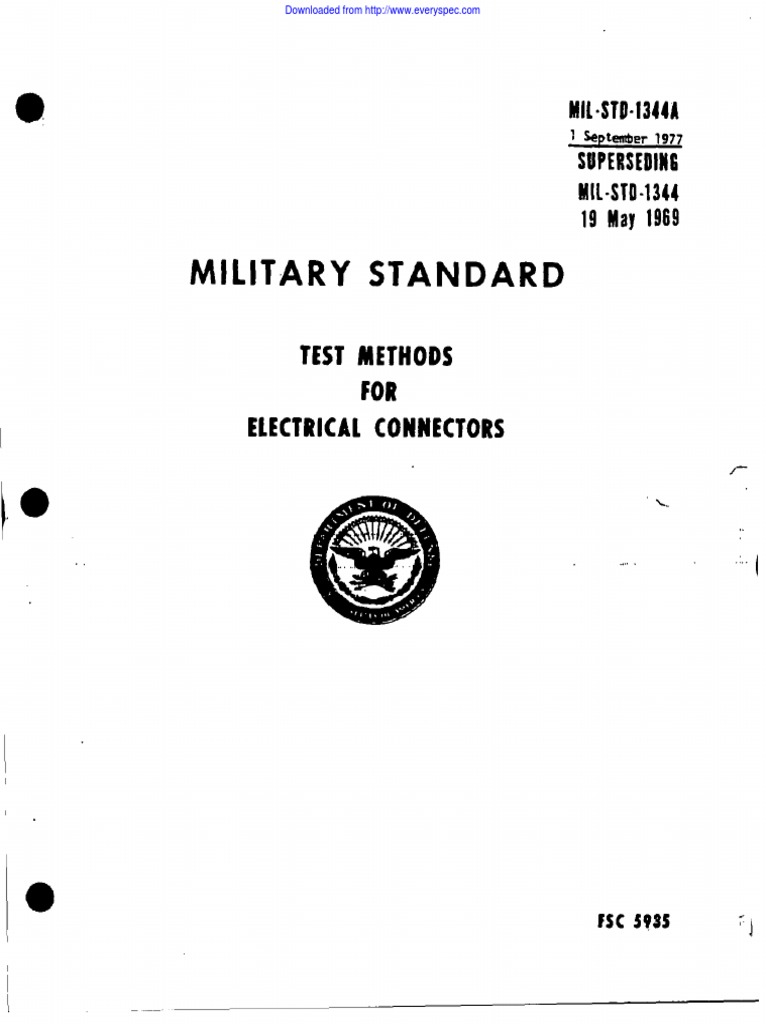 Military Standard: Test Methods FOR Electrical Connectors | PDF ...