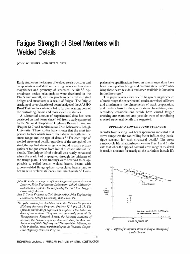 Fatigue Strength of Steel Members With Welded Details | PDF | Fatigue ...