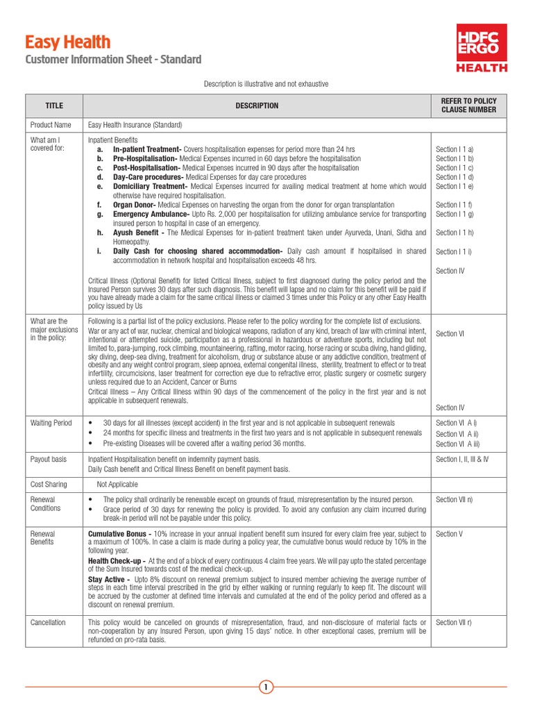 Easy Health Insurance Overview | PDF | Hospital | Patient