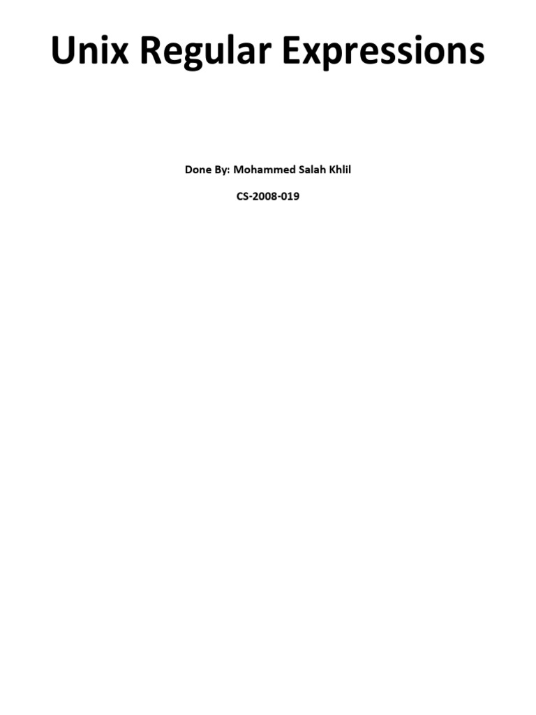 Unix Regular Expression Pdf Regular Expression Software
