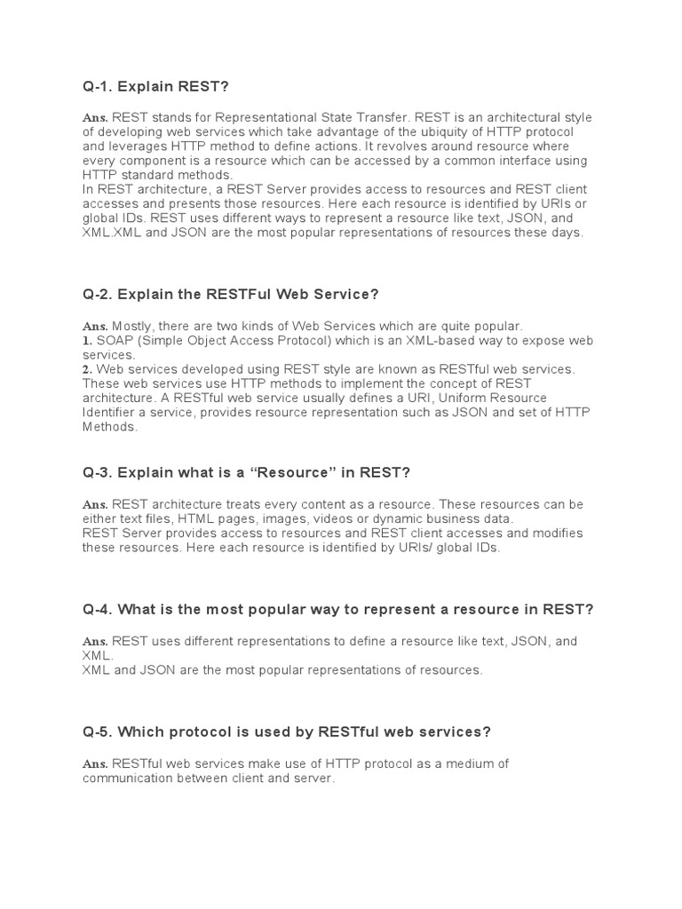 Rest Api Interview Question 20-21 | PDF | Representational State ...