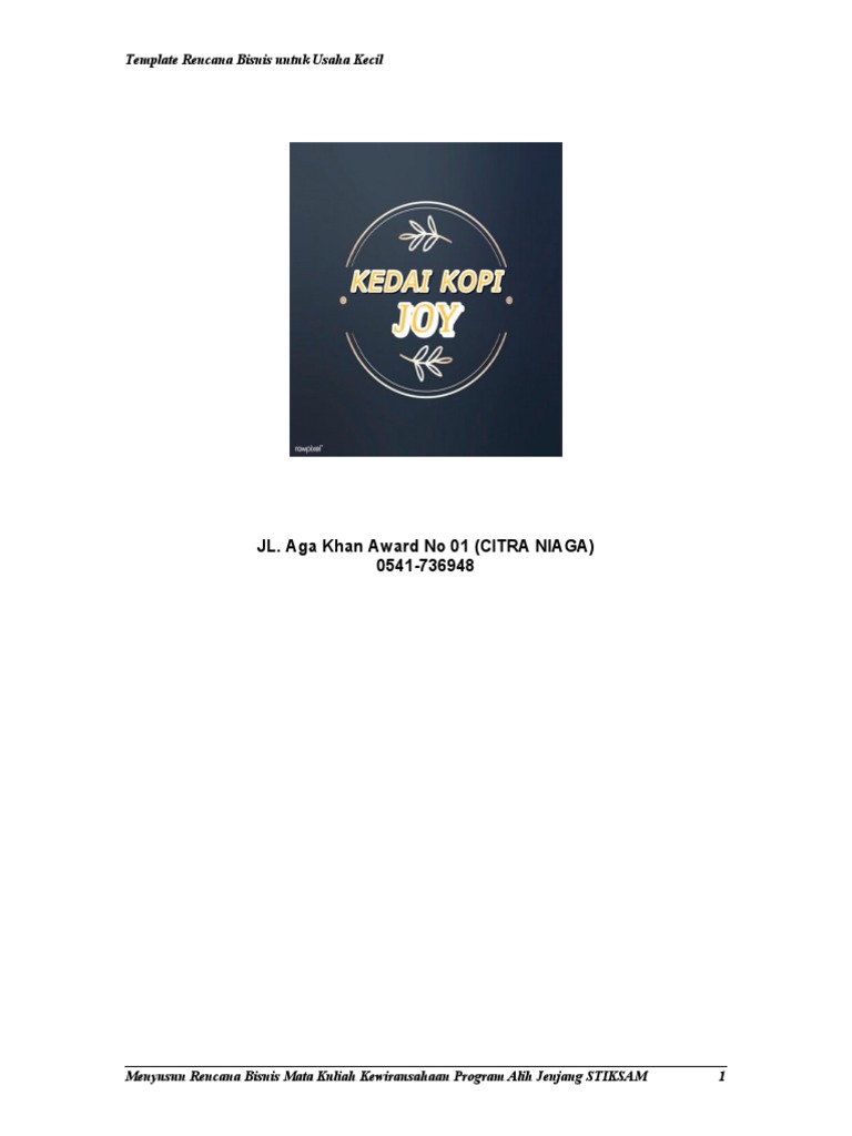 STIKSAM Business Plan Template (Muhammad Ryan Ananda Putra | PDF