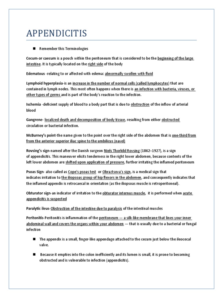 APPENDICITIS | Download Free PDF | Crohn's Disease | Inflammatory Bowel ...