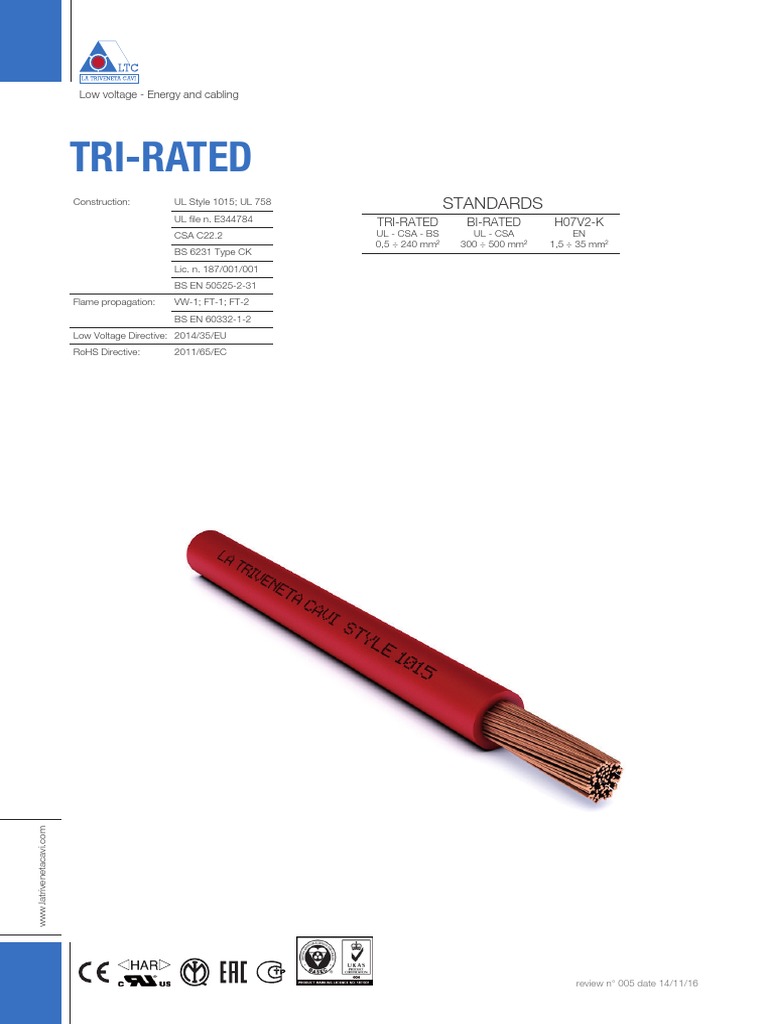 Tri-Rated Rev005 | PDF | Electrical Wiring | Power Engineering