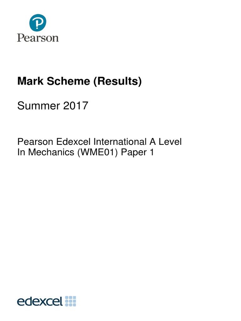 June 2017 (IAL) MS - M1 Edexcel PDF | PDF | Force | Teaching Mathematics