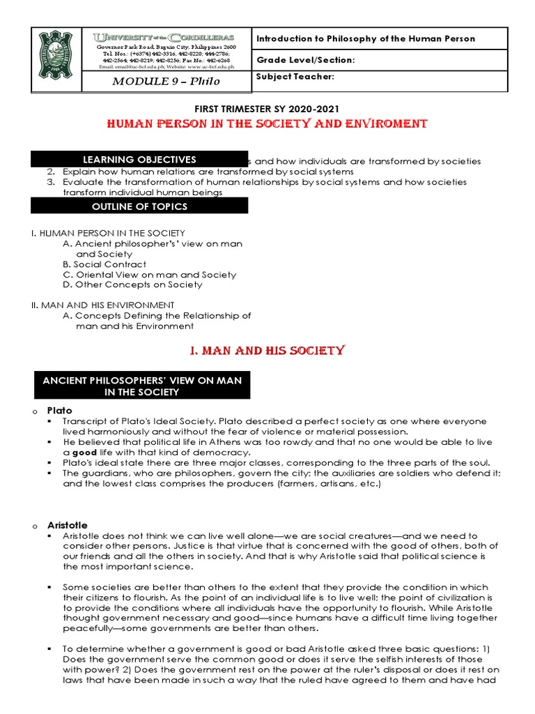 Philo Module 9 | PDF | Social Contract | Philosophical Theories Philo Module 9 | PDF | Social Contract | Philosophical Theories
