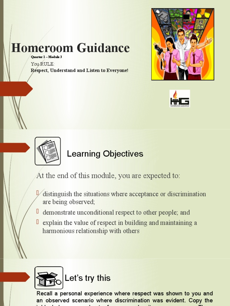 Homeroom Guidance Module 3 | PDF | Discrimination | Perception