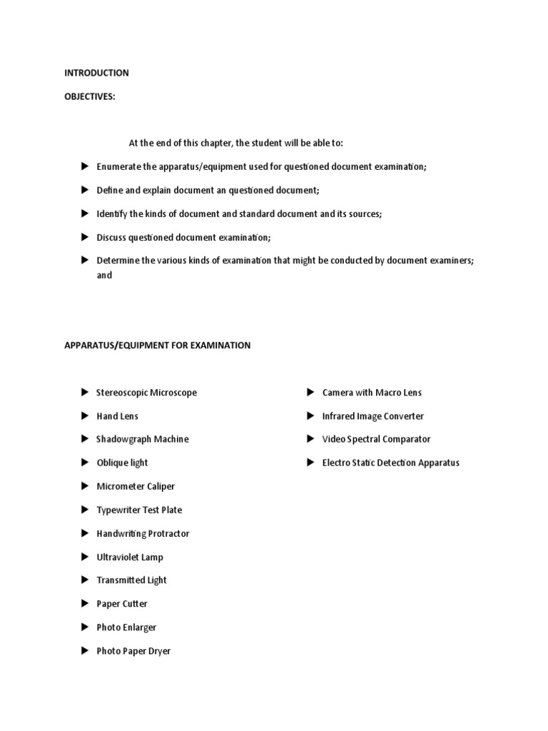 A Comprehensive Guide to Questioned Document Examination: Objectives ...