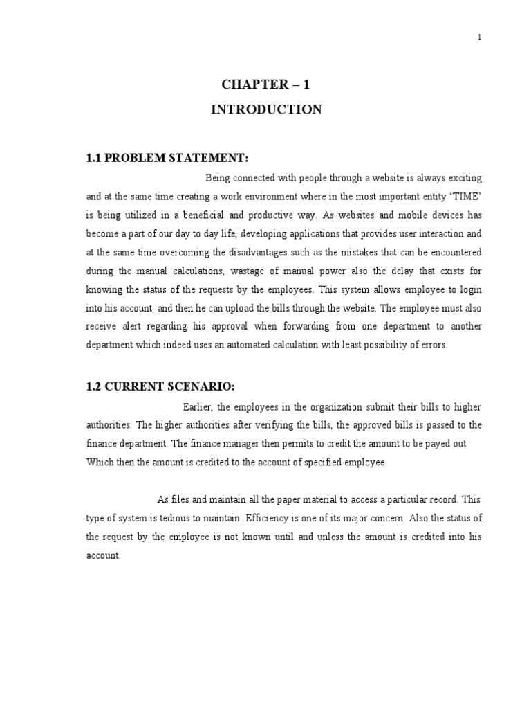 Chapter - 1: 1.1 Problem Statement | PDF | Use Case | Databases