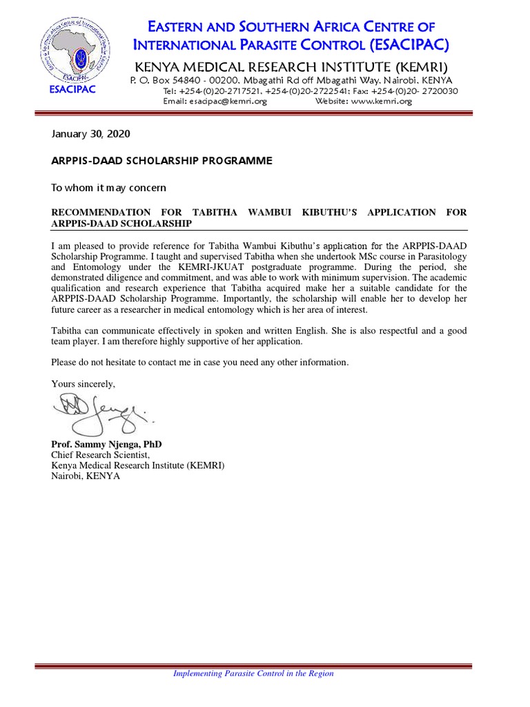 Prof. Njenga Letter PDF | PDF
