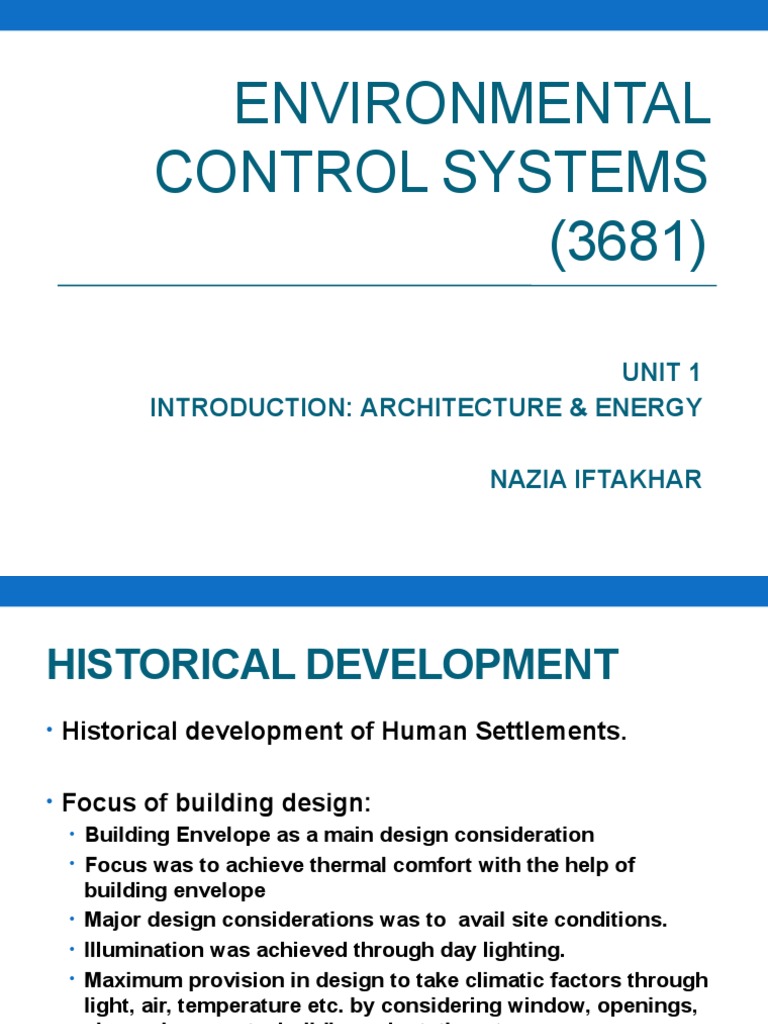 ENVIRONMENTAL CONTROL SYSTEMS (3681) Lecture 1 | PDF | Solar Energy | Wall