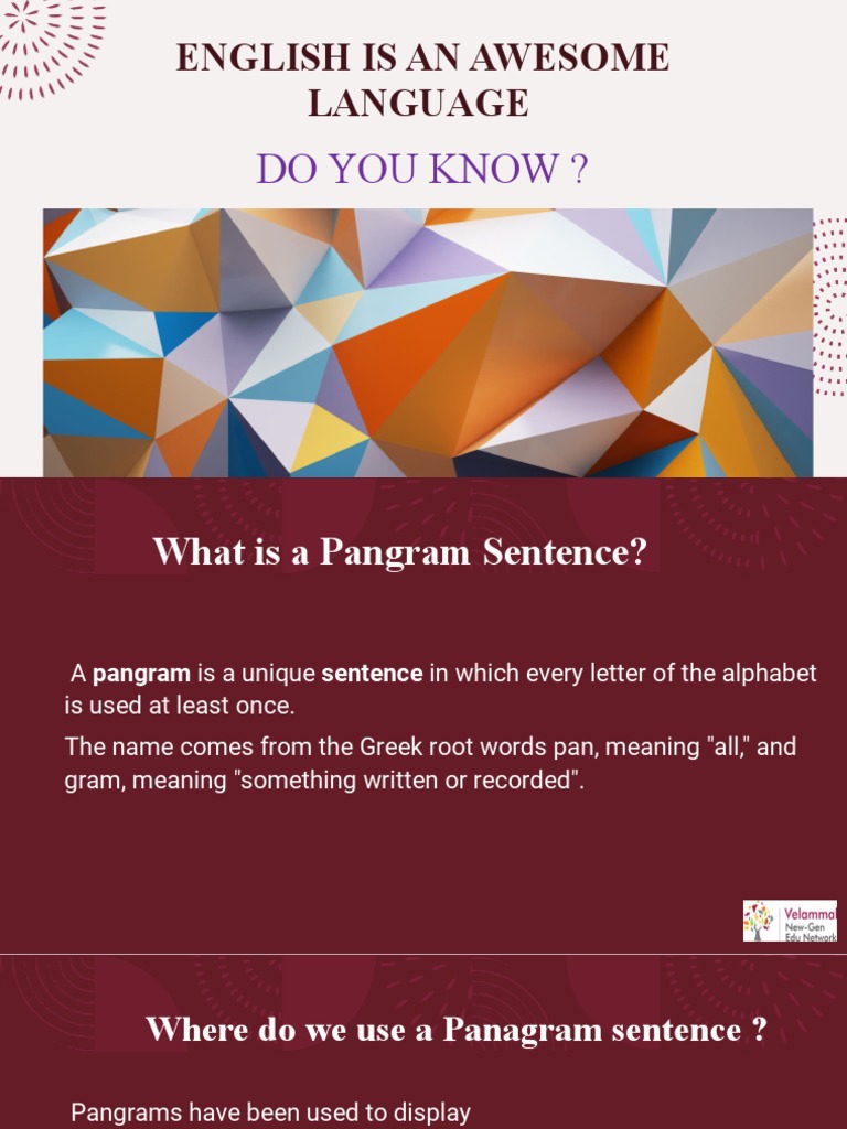 Understanding Pangram Sentences | PDF